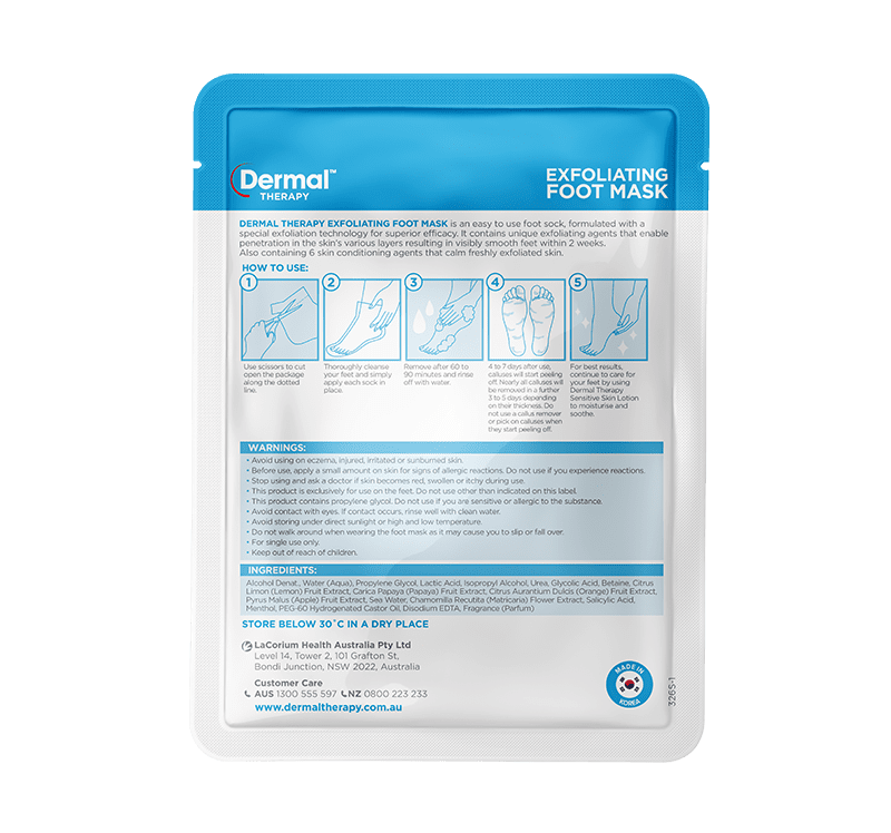 Exfoliating Foot Mask | Dermal Therapy