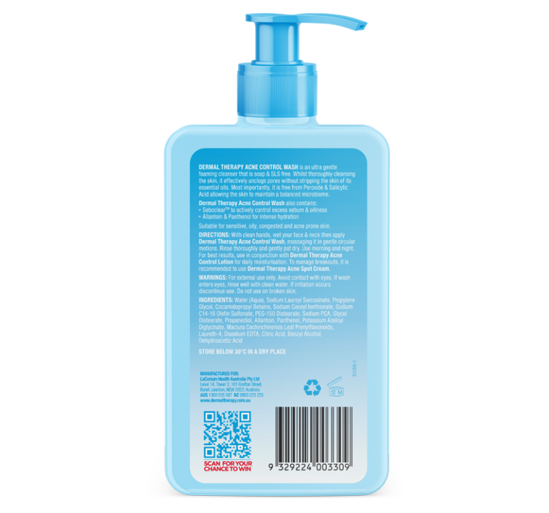 Acne Control Wash | Acne treatment for sensitive skin | Dermal Therapy