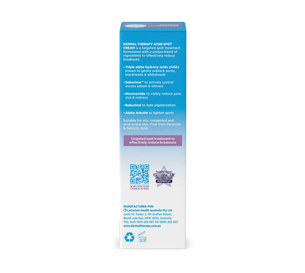 Acne Spot Cream | Overnight acne treatment | Dermal Therapy NZ